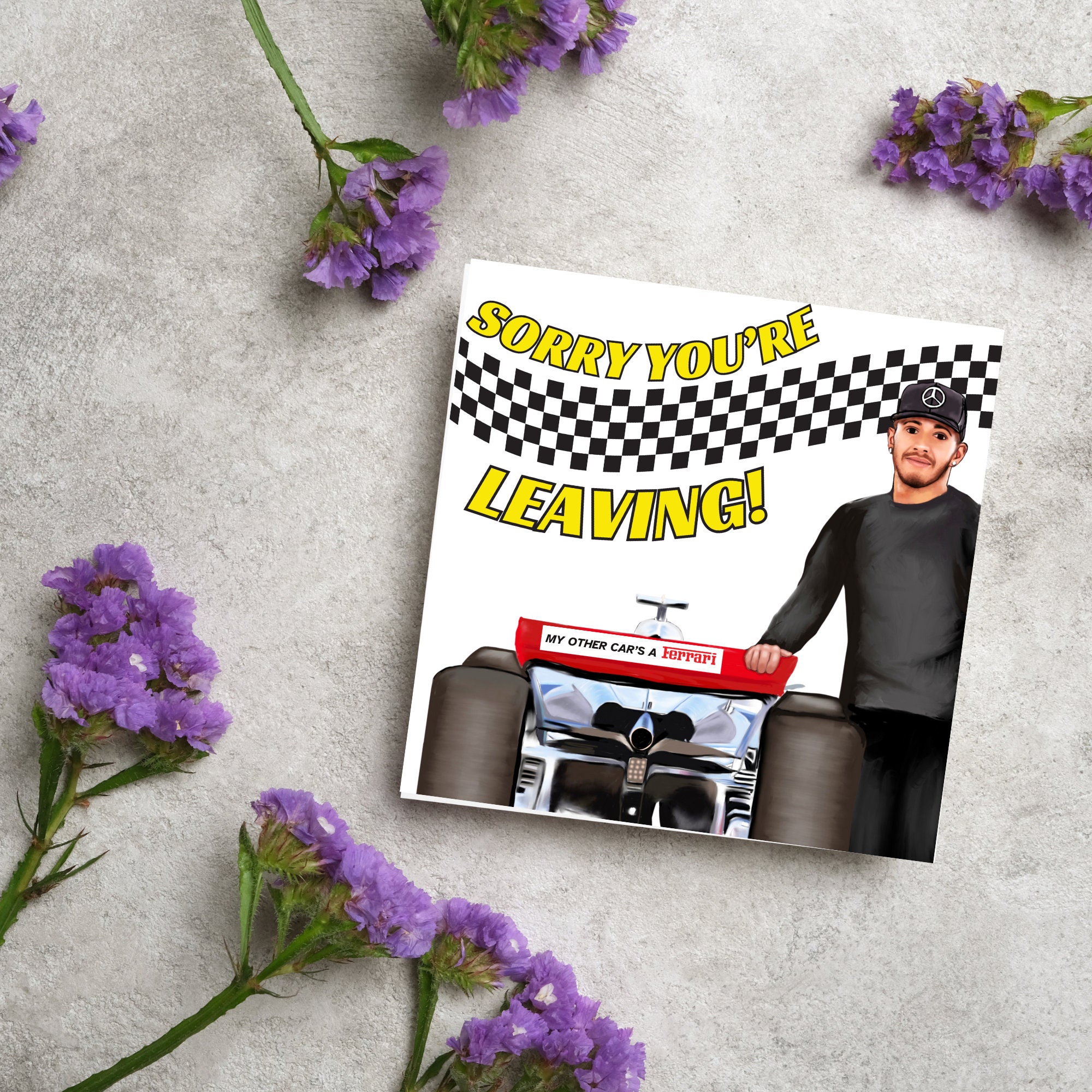 Sorry You're Leaving Card Formula 1, Formula One Leaving Card, Ferrari ...