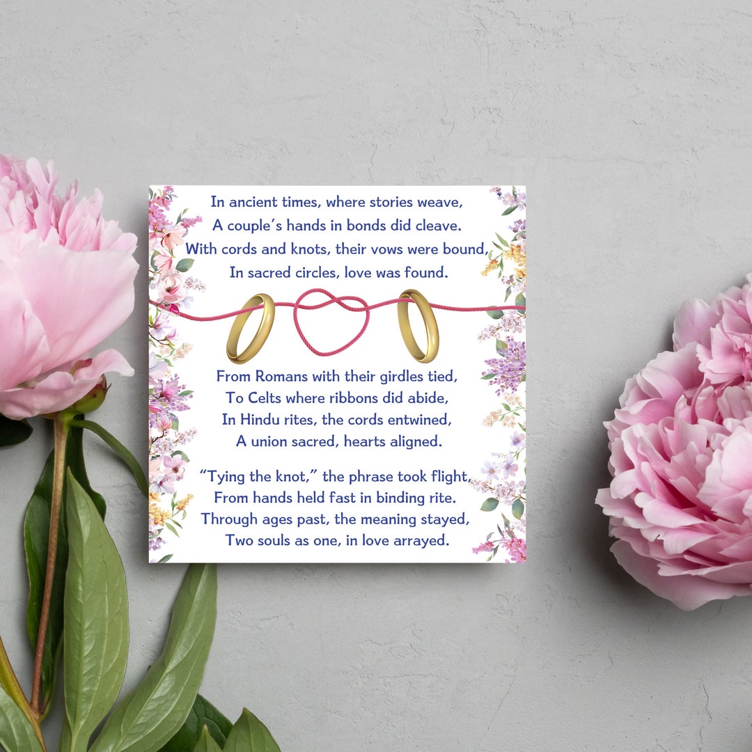 Tying the Knot Wedding Card, Poem Wedding, Wedding Name, History Card ...
