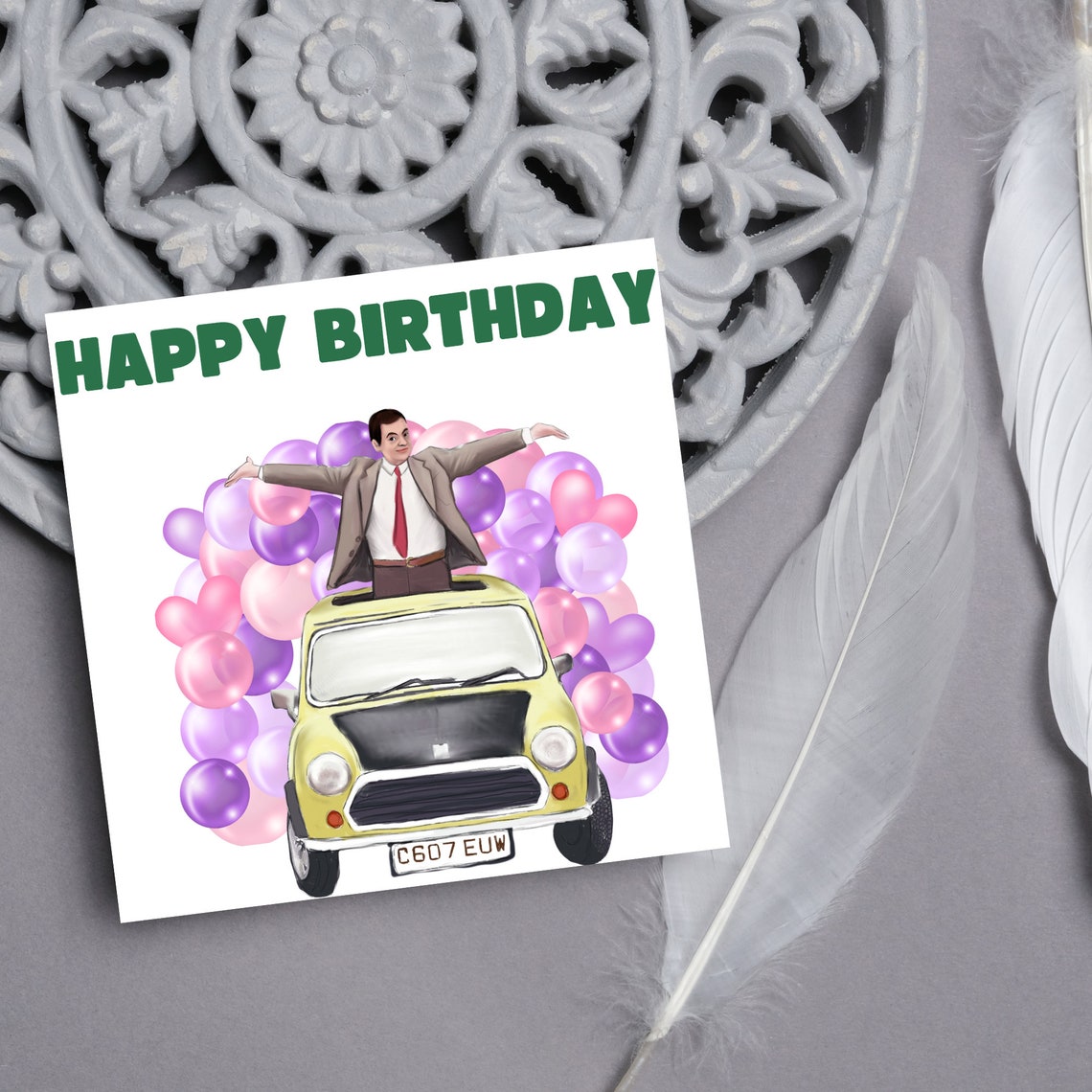 Mr Bean Birthday Card, Happy Birthday Card With Mr Bean, Funny Birthday ...