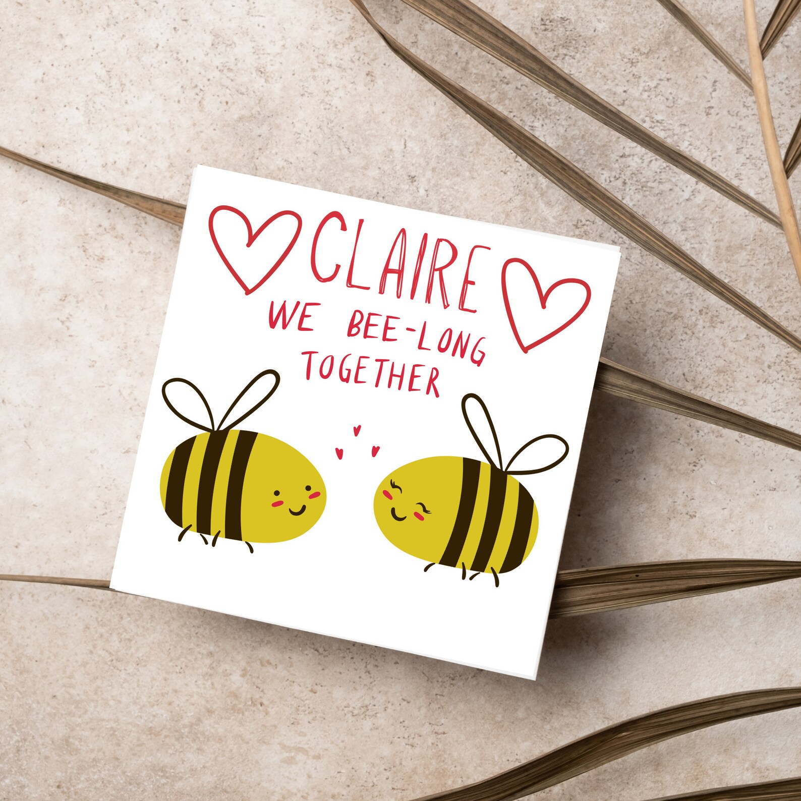 Personalised Card, Bee Card, Bee Pun Card, Anniversary Card, Honey Bee ...