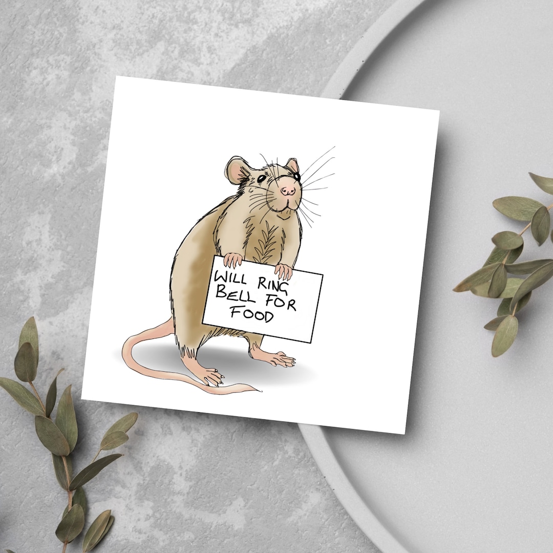 Funny Rat Card, Lab Rat Card, Any Occasion Card, Birthday Card, Cute ...
