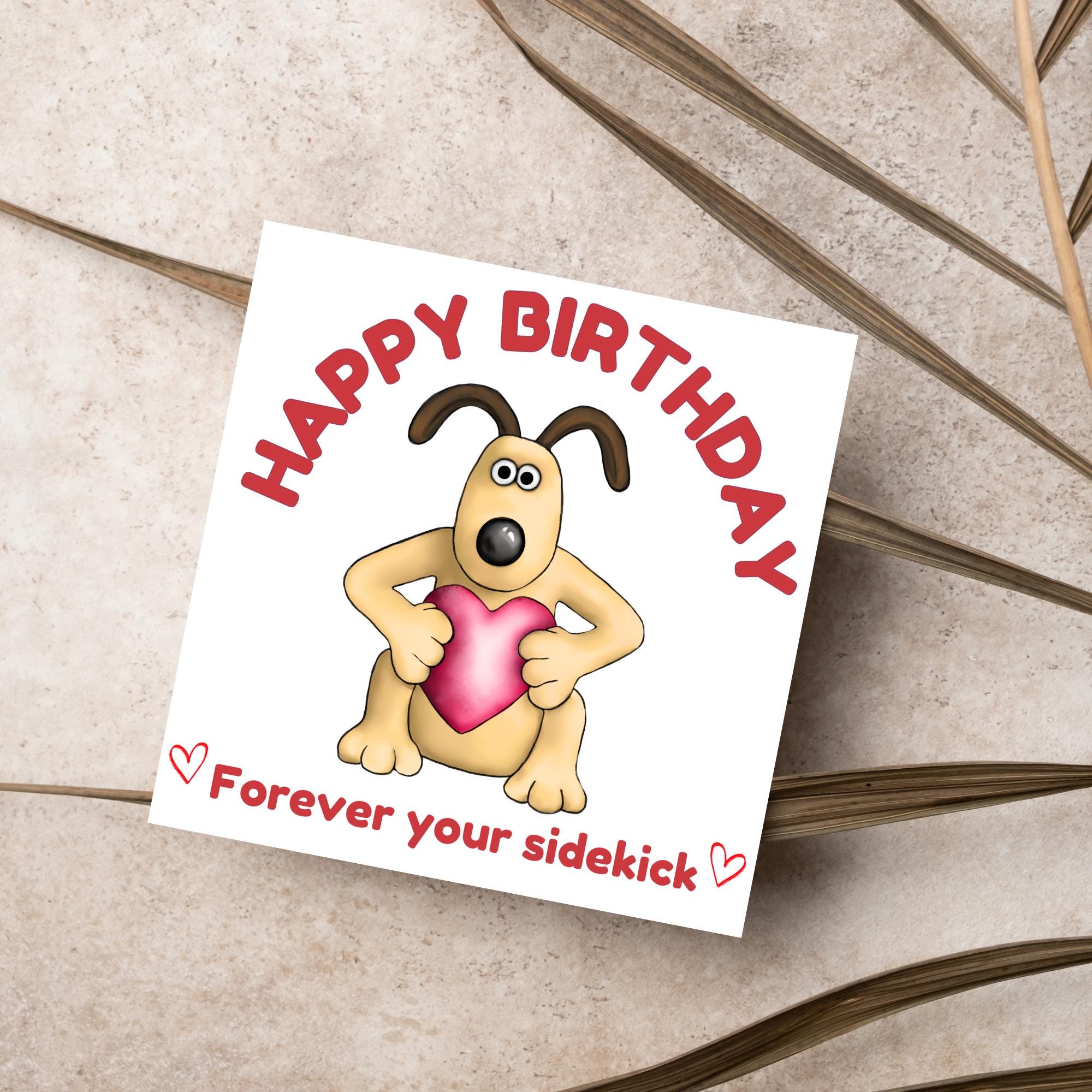 Wallace and Gromit Birthday Card, Gromit Love Heart, Card for Him, Card ...