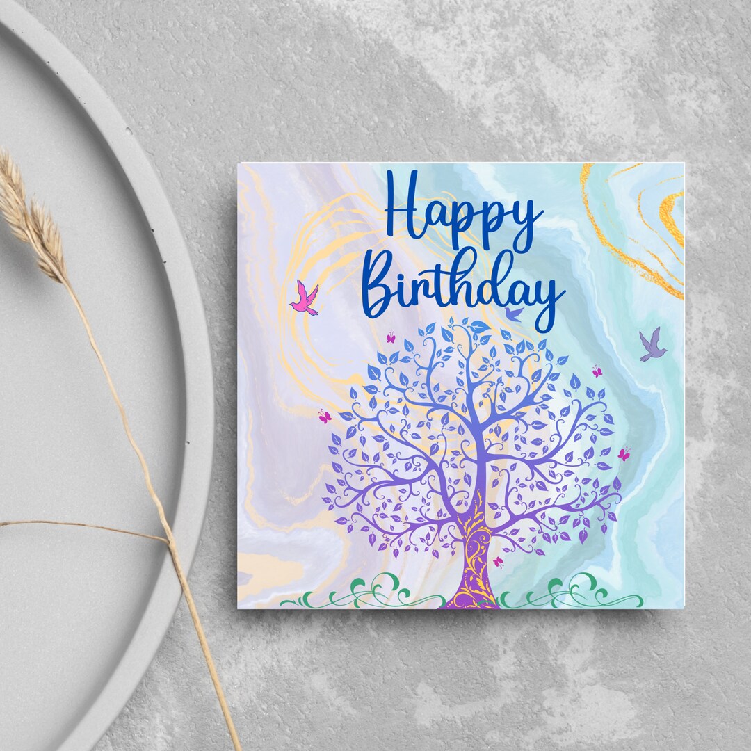 Birthday Card Happy Birthday Tree of Life Card Gift - Etsy