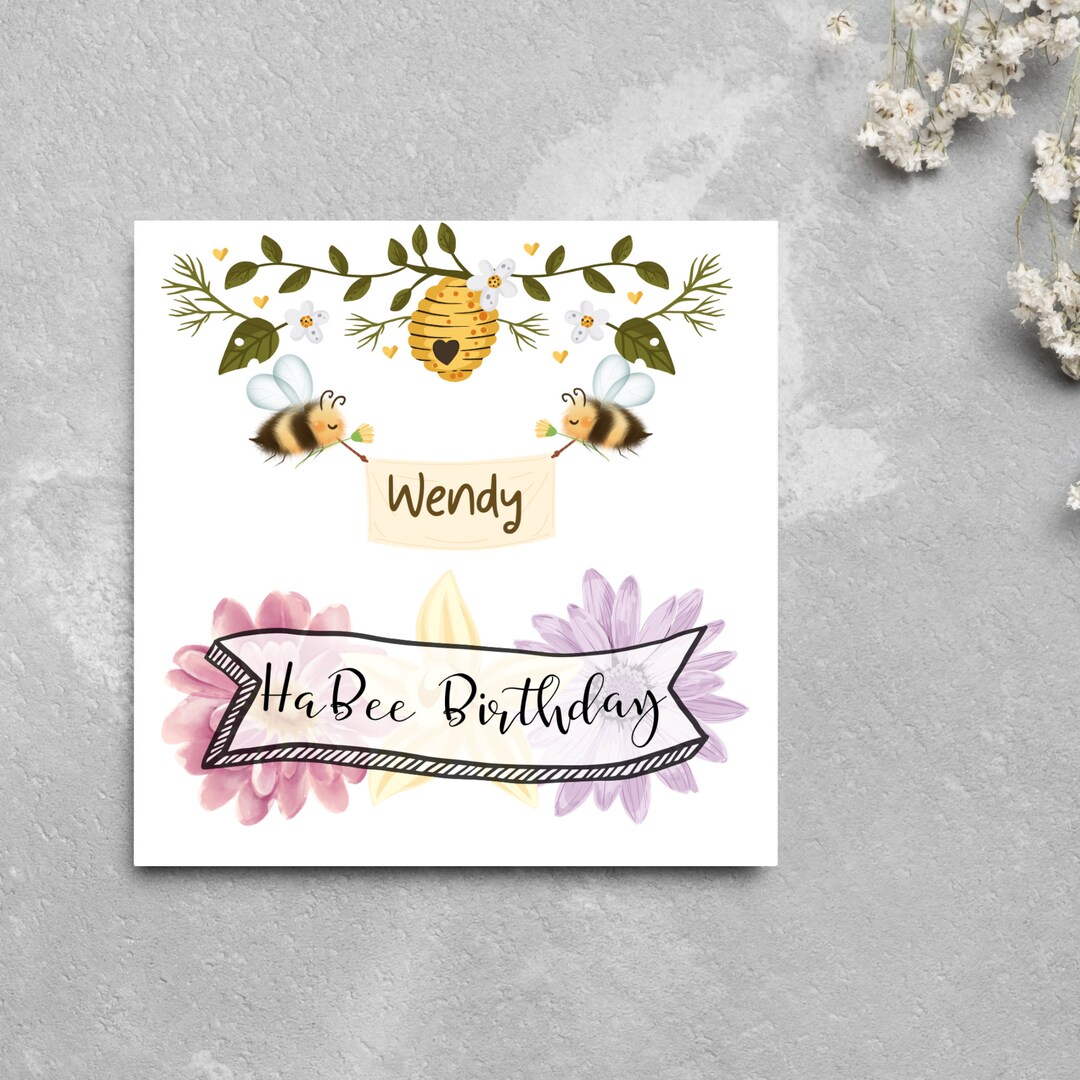 Personalised Birthday Card With Bees, Birthday Card for Daughter, Card ...