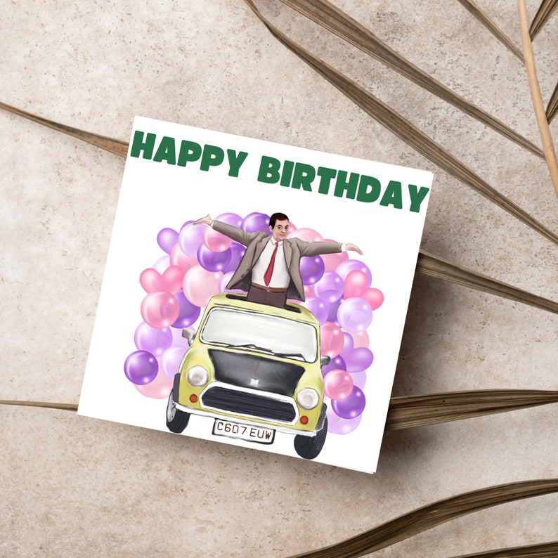 Mr Bean Birthday Card, Happy Birthday Card With Mr Bean, Funny Birthday ...