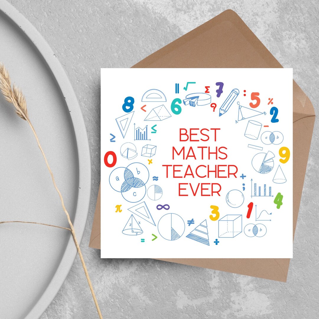 End of School Card, Thank You Teacher Card, Maths Teacher, School ...