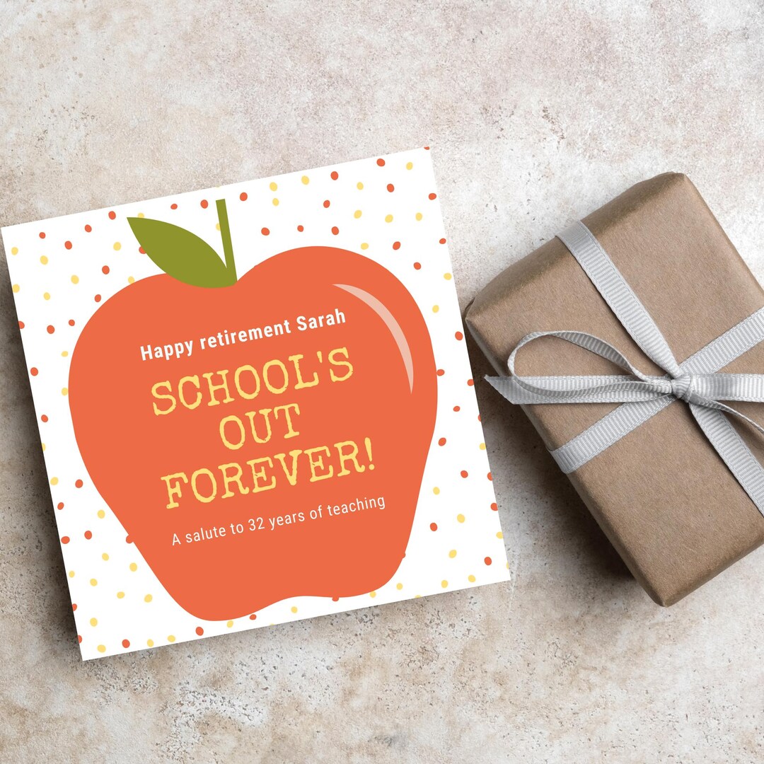 Teacher Retirement Card, Leaving Card for Teacher, Personalised ...
