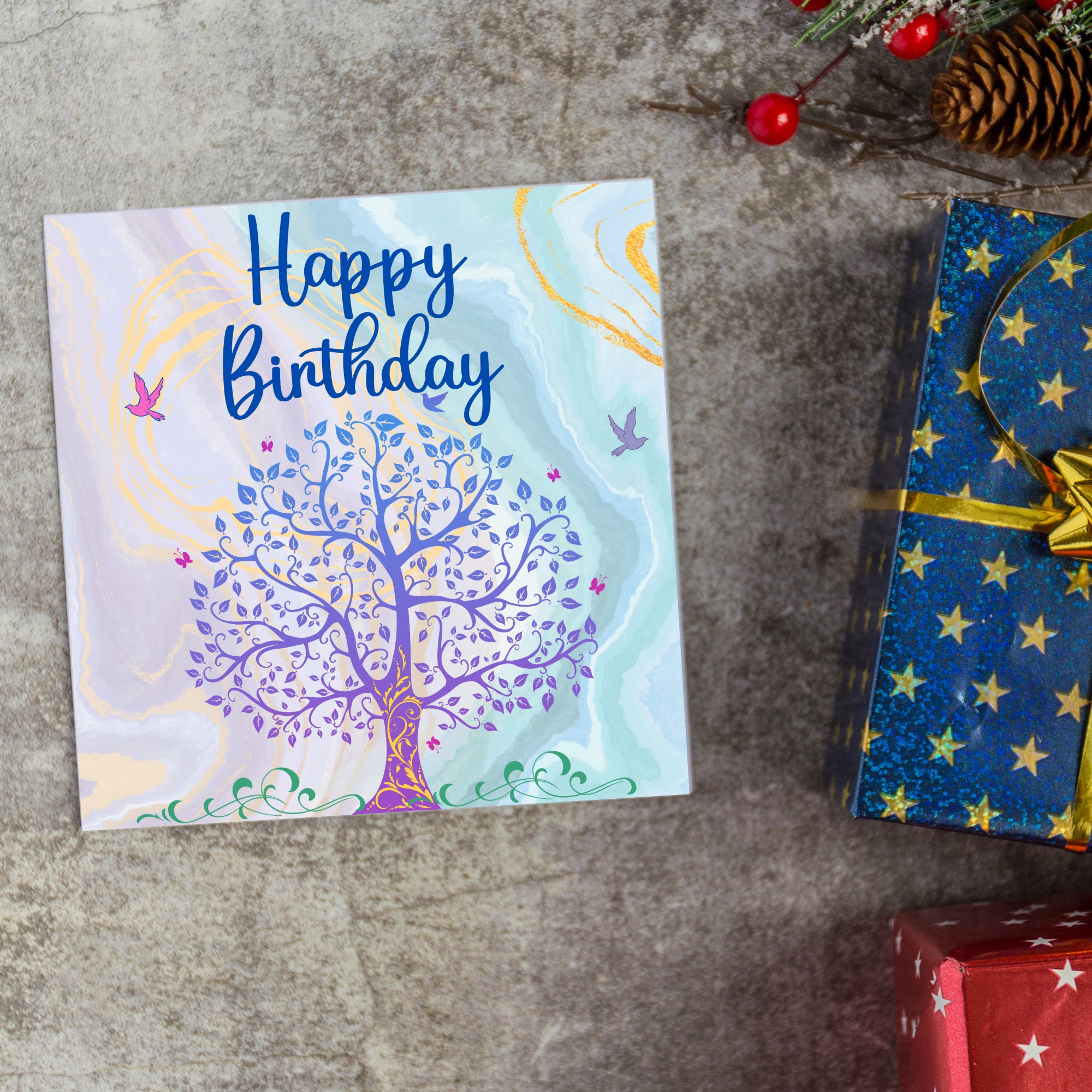 Birthday Card Happy Birthday Tree of Life Card Gift - Etsy