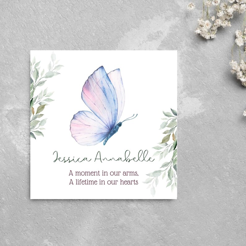 Personalized Baby Loss Sympathy Card: Butterfly Design - Etsy