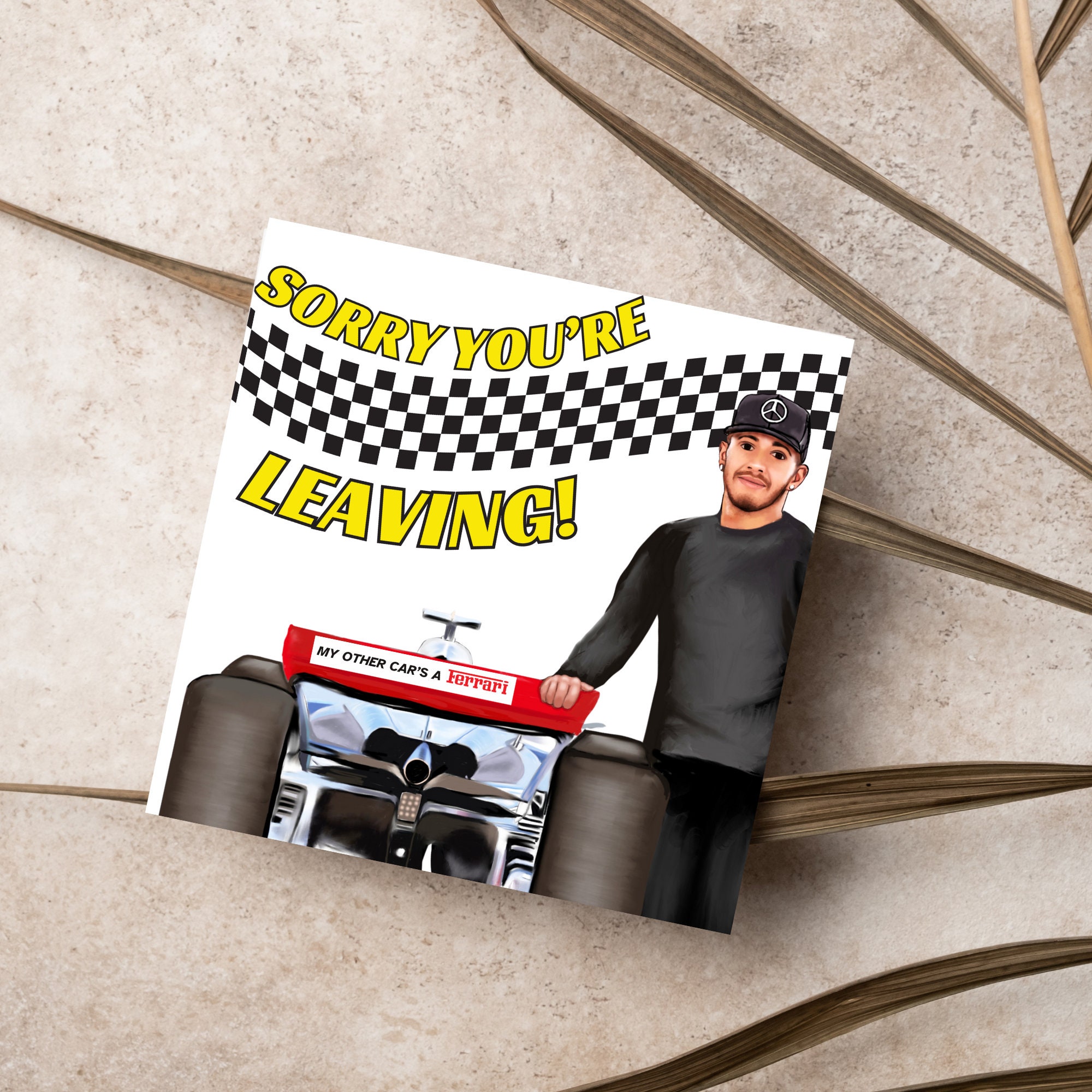 Sorry You're Leaving Card Formula 1, Formula One Leaving Card, Ferrari ...