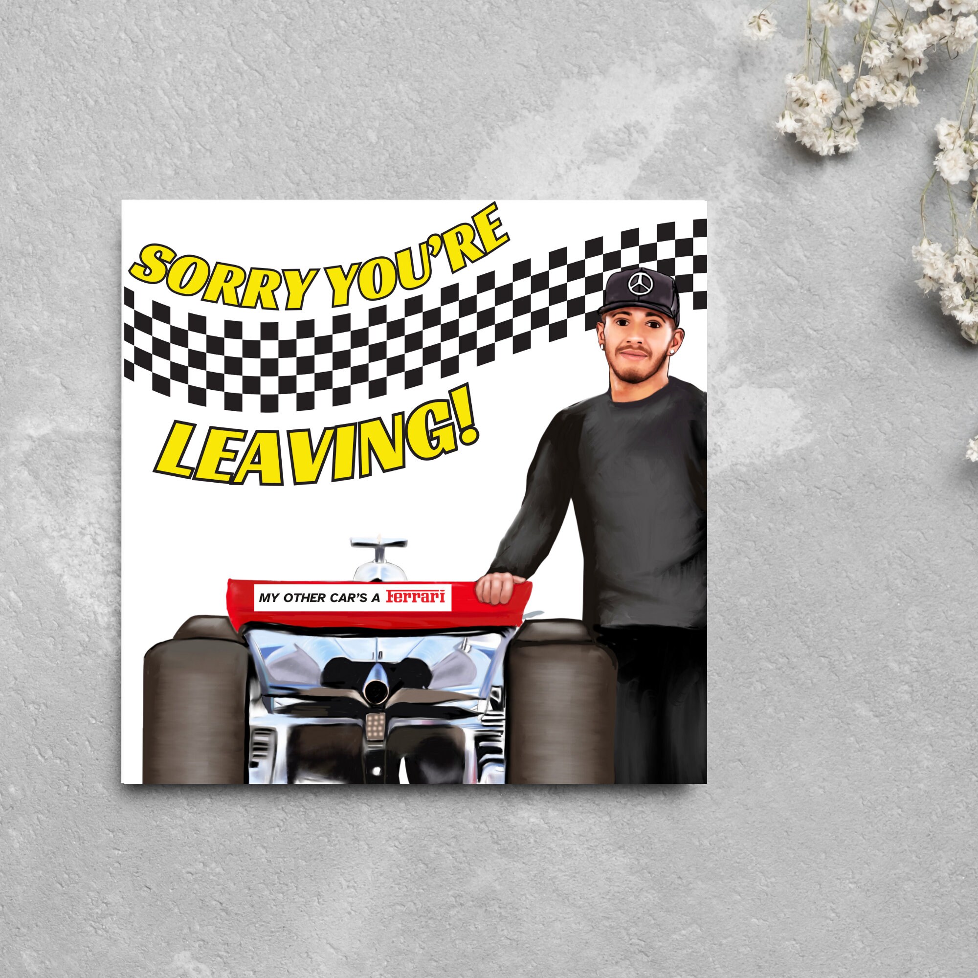 Sorry You're Leaving Card Formula 1, Formula One Leaving Card, Ferrari ...