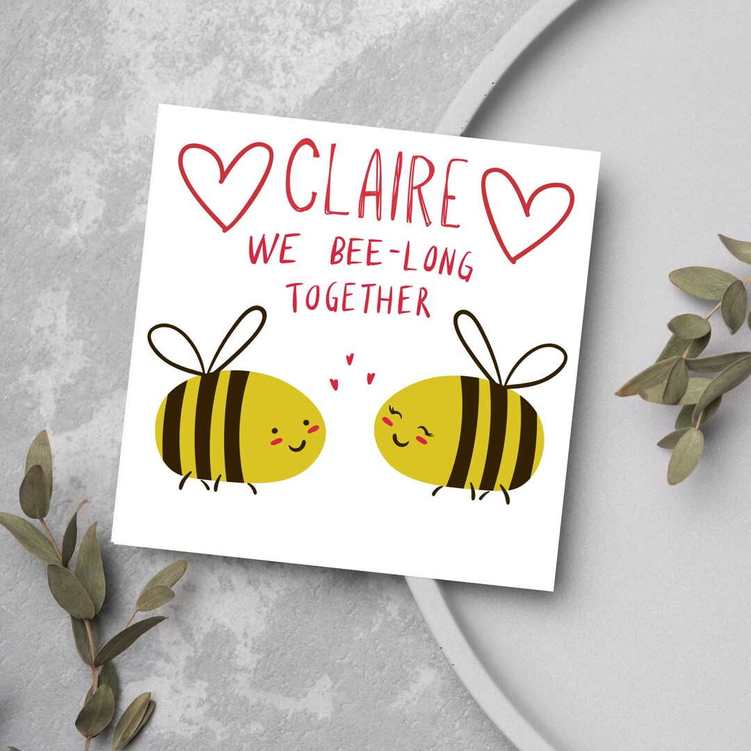 Personalised Card, Bee Card, Bee Pun Card, Anniversary Card, Honey Bee ...