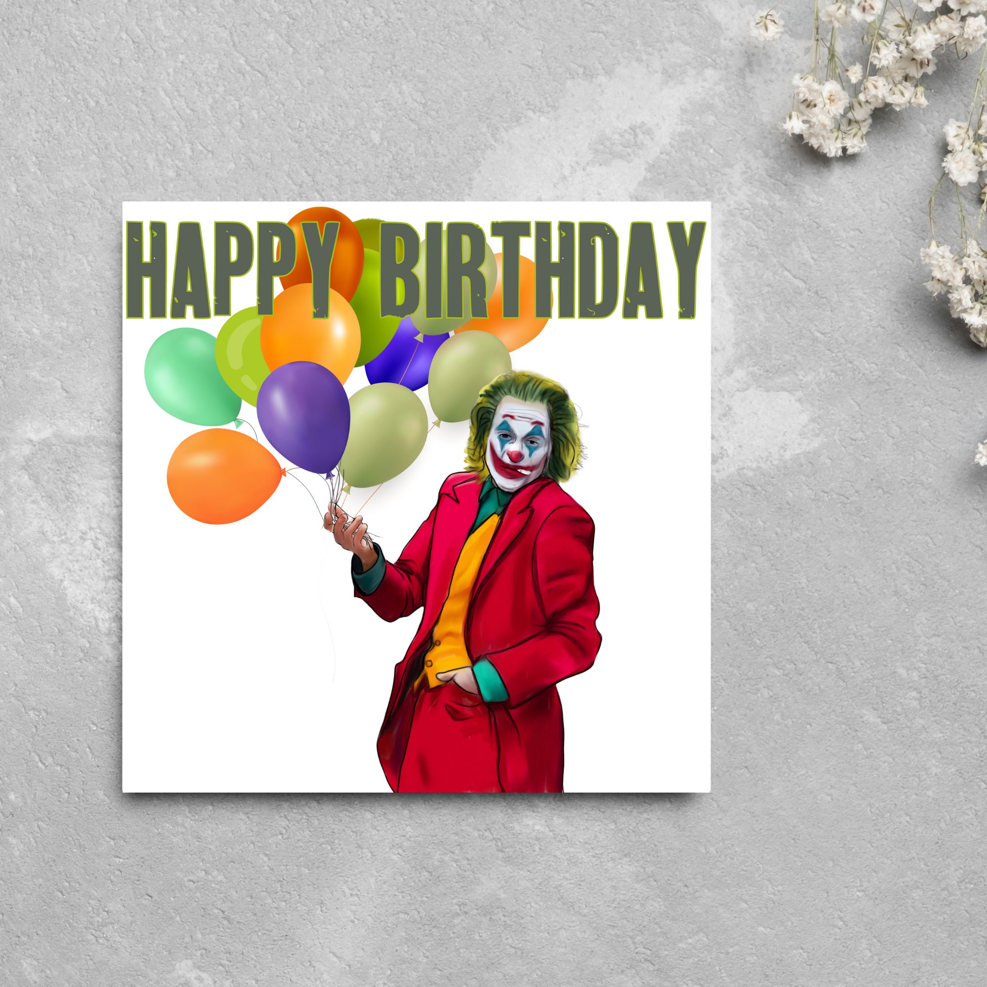 Joker Birthday Card, Movie Card, Card for Him, Card for Her, Movie Fan ...