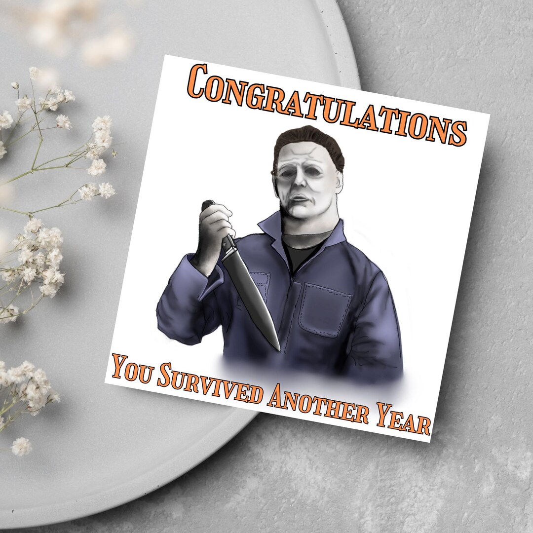 Halloween Michael Myers Card, Birthday Card, Horror Movie Card, Mike ...