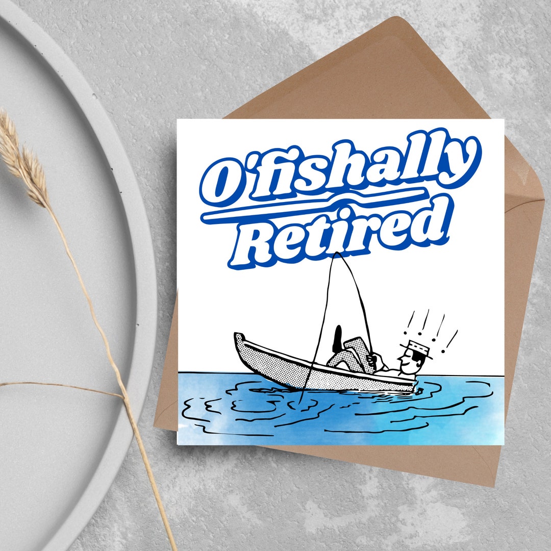 Funny Retirement Card, Leaving Card for Him, Fishing Card, Retired Card ...