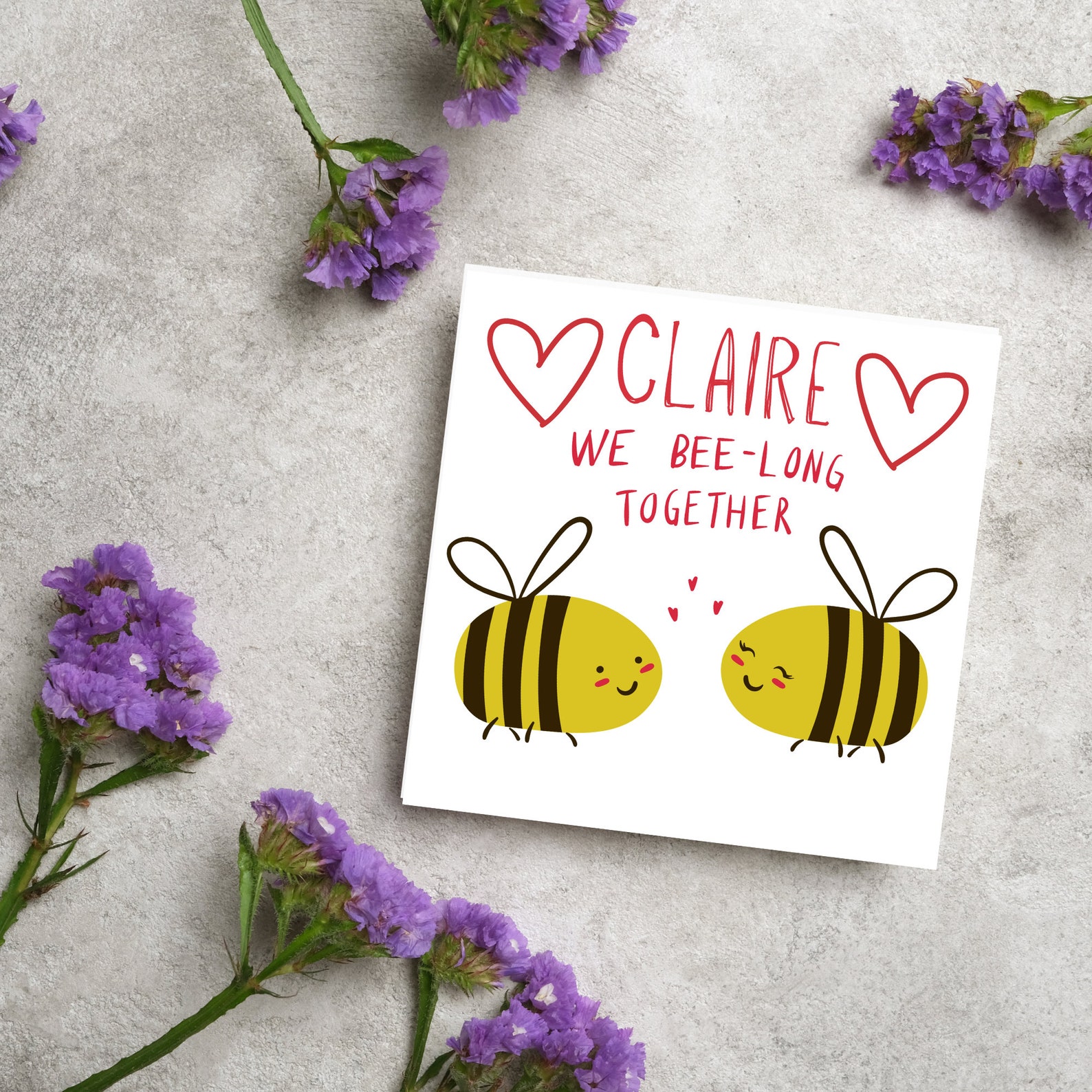 Personalised Card, Bee Card, Bee Pun Card, Anniversary Card, Honey Bee ...