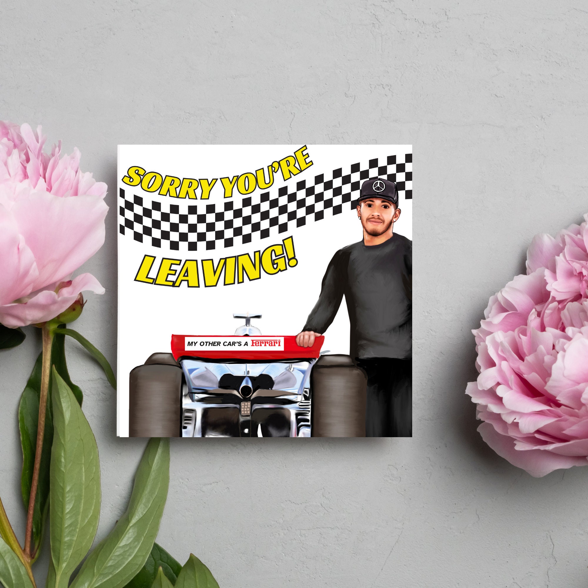 Sorry You're Leaving Card Formula 1, Formula One Leaving Card, Ferrari ...