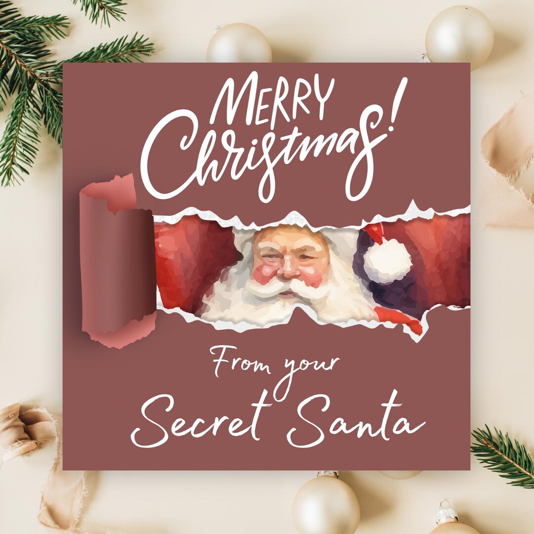 Secret Santa Christmas Card, Office Card, Work Card, Xmas Card, Co ...