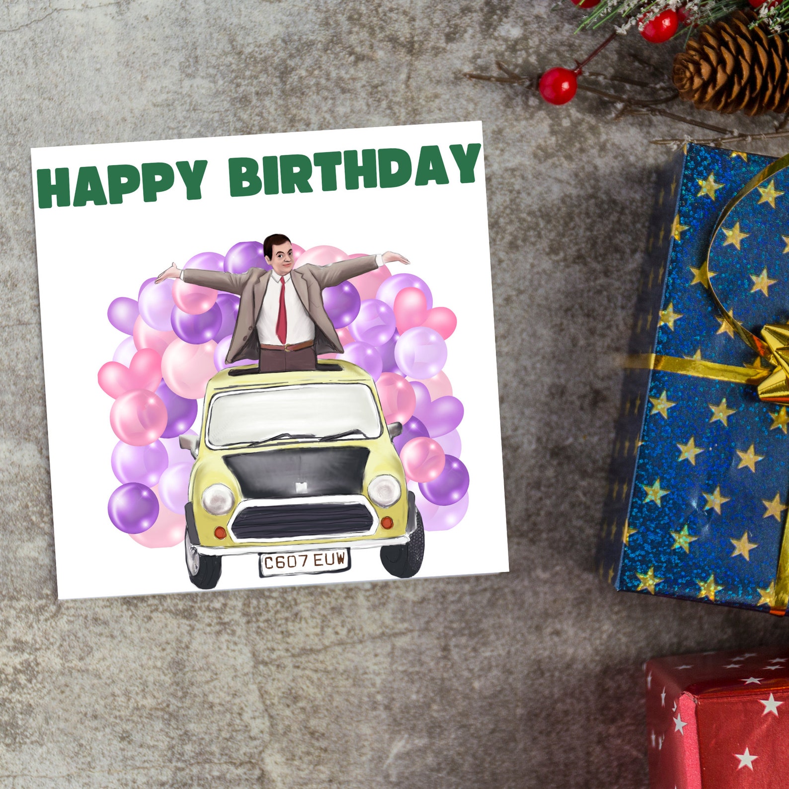 Mr Bean Birthday Card, Happy Birthday Card With Mr Bean, Funny Birthday ...