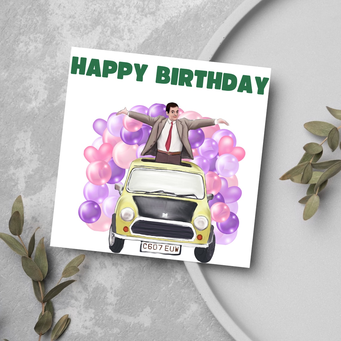Mr Bean Birthday Card, Happy Birthday Card With Mr Bean, Funny Birthday ...