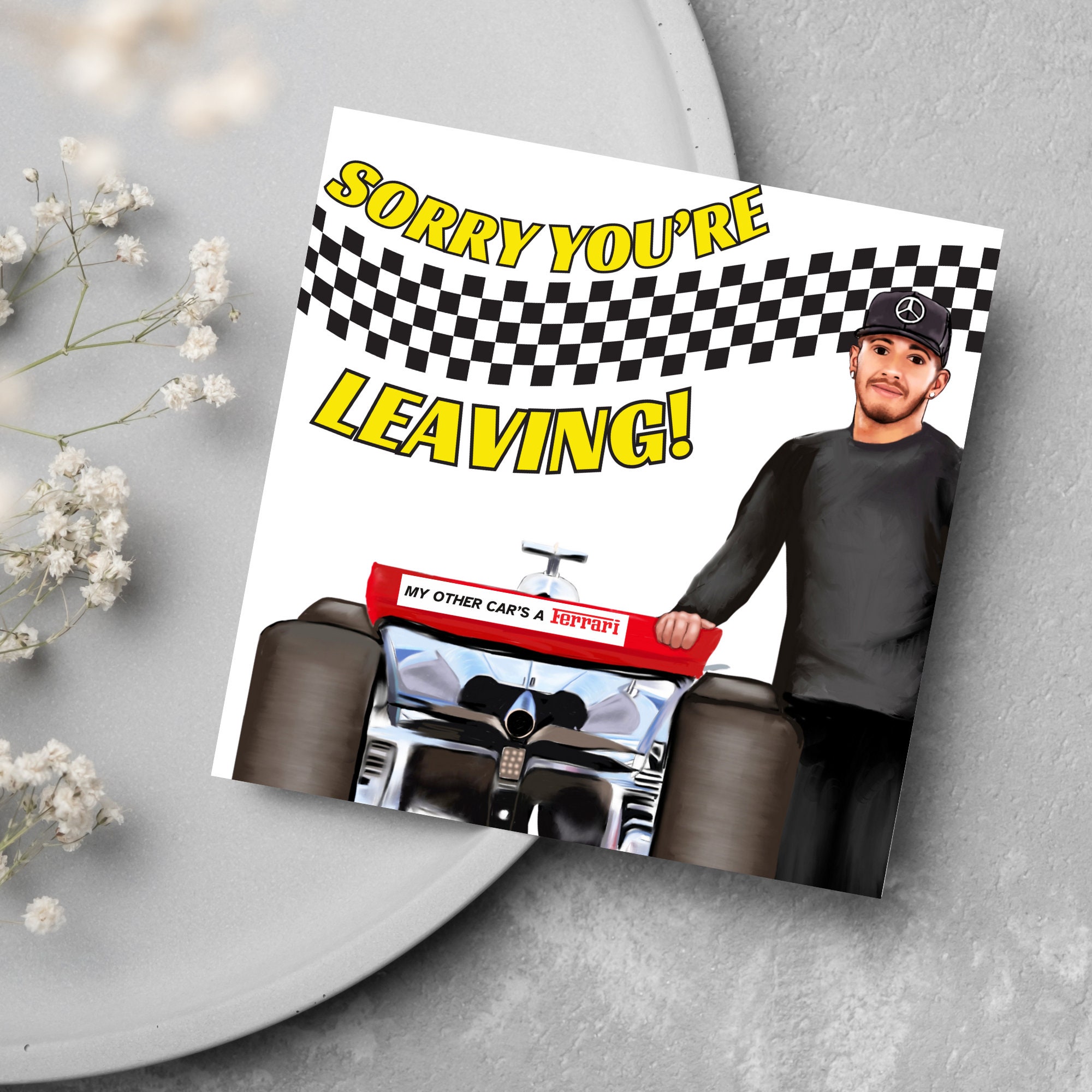 Sorry You're Leaving Card Formula 1, Formula One Leaving Card, Ferrari ...