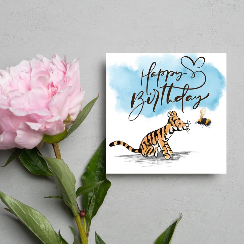 Tigger Birthday Card, Card for Him, Card for Her, Traditional Hand ...