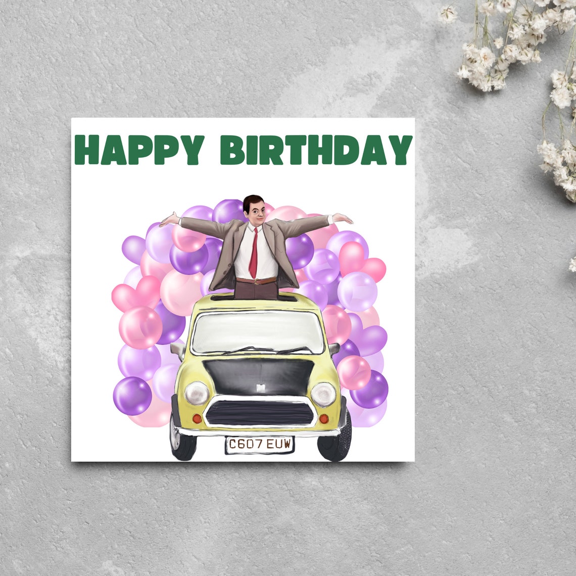 Mr Bean Birthday Card, Happy Birthday Card With Mr Bean, Funny Birthday ...