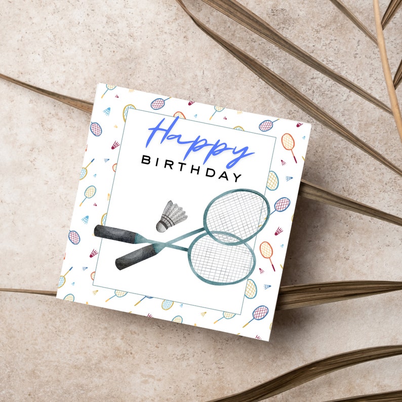 Badminton Birthday Card, Sport Card, Sport Birthday Card, Card for Him ...