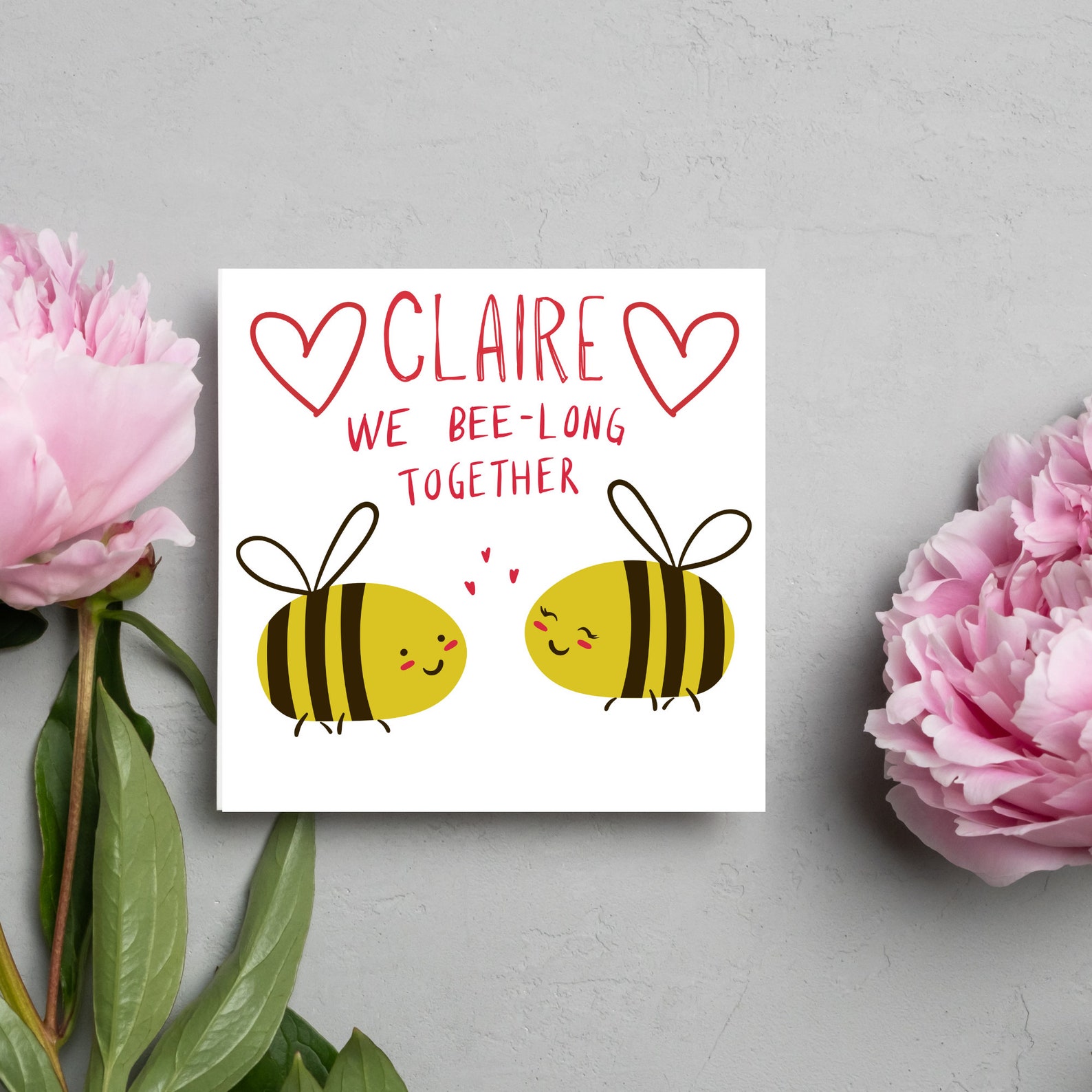 Personalised Card, Bee Card, Bee Pun Card, Anniversary Card, Honey Bee ...