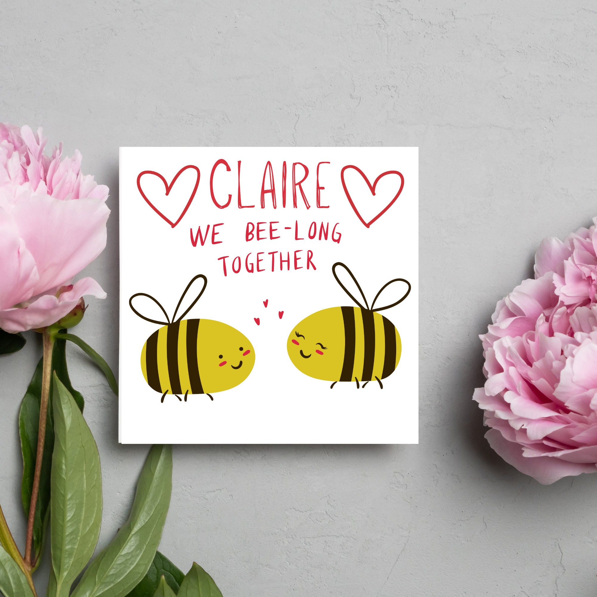 Personalised Card, Bee Card, Bee Pun Card, Anniversary Card, Honey Bee ...