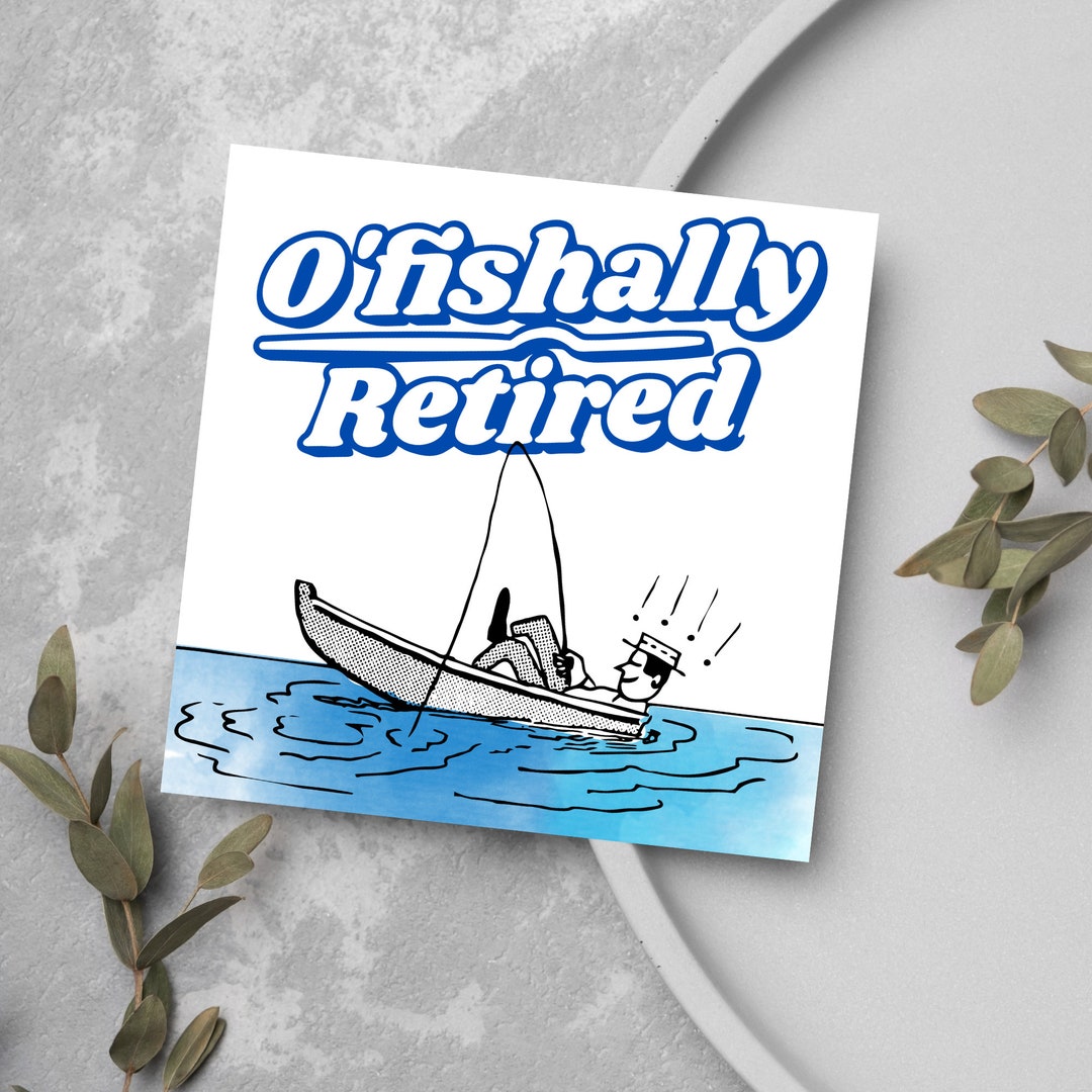 Funny Retirement Card, Leaving Card for Him, Fishing Card, Retired Card ...