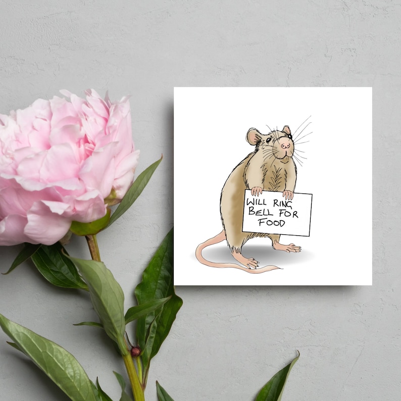 Funny Rat Card, Lab Rat Card, Any Occasion Card, Birthday Card, Cute ...