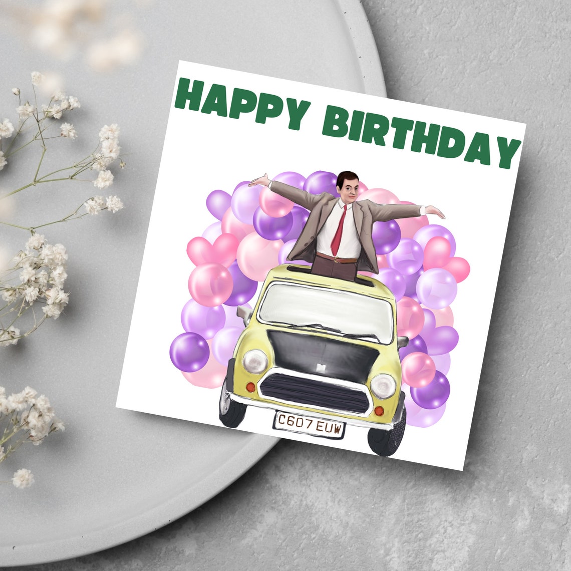Mr Bean Birthday Card, Happy Birthday Card With Mr Bean, Funny Birthday ...