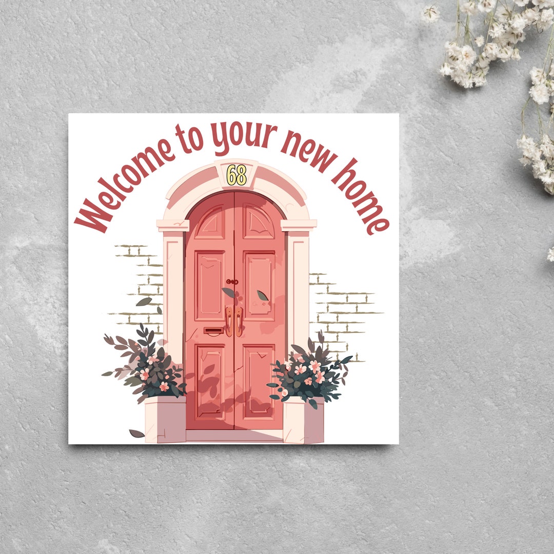 Personalised New Home Card, House Number Card, Custom Housewarming Card ...