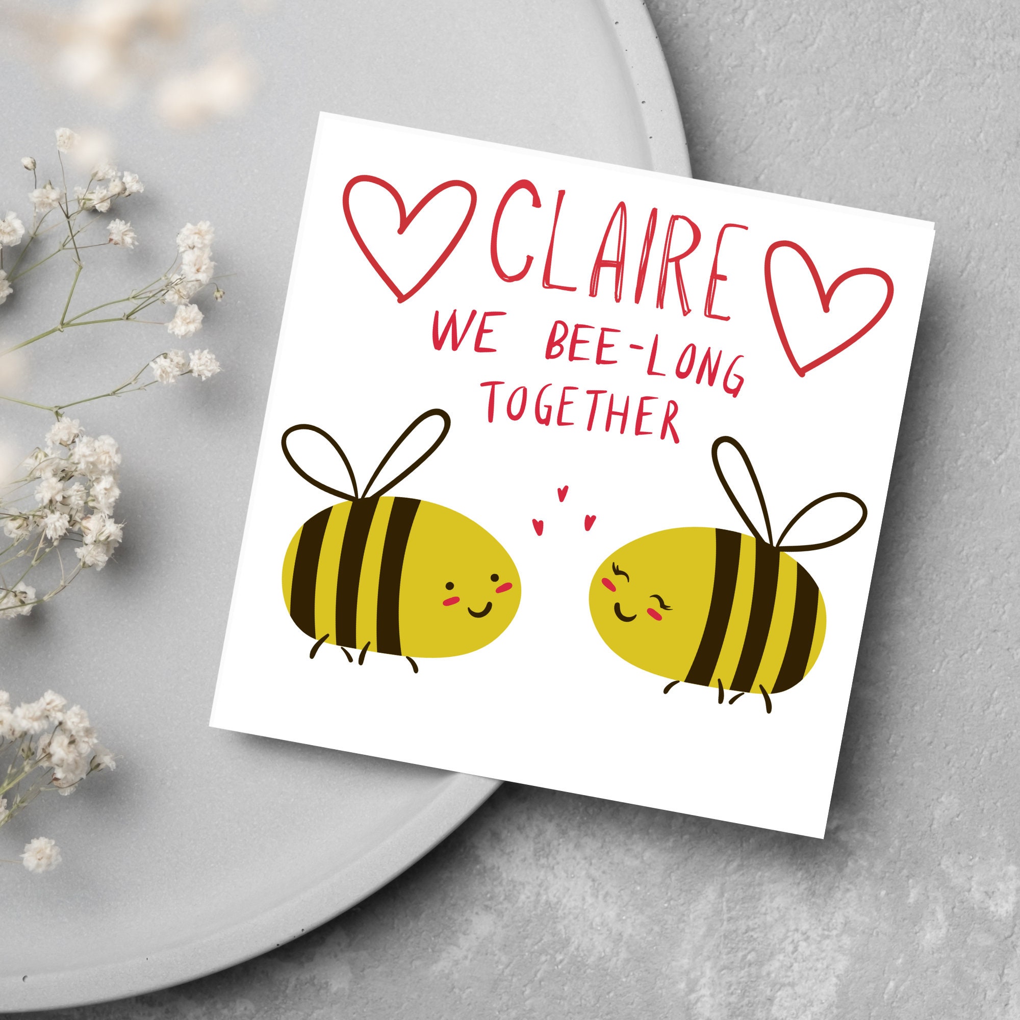 Personalised Card, Bee Card, Bee Pun Card, Anniversary Card, Honey Bee ...