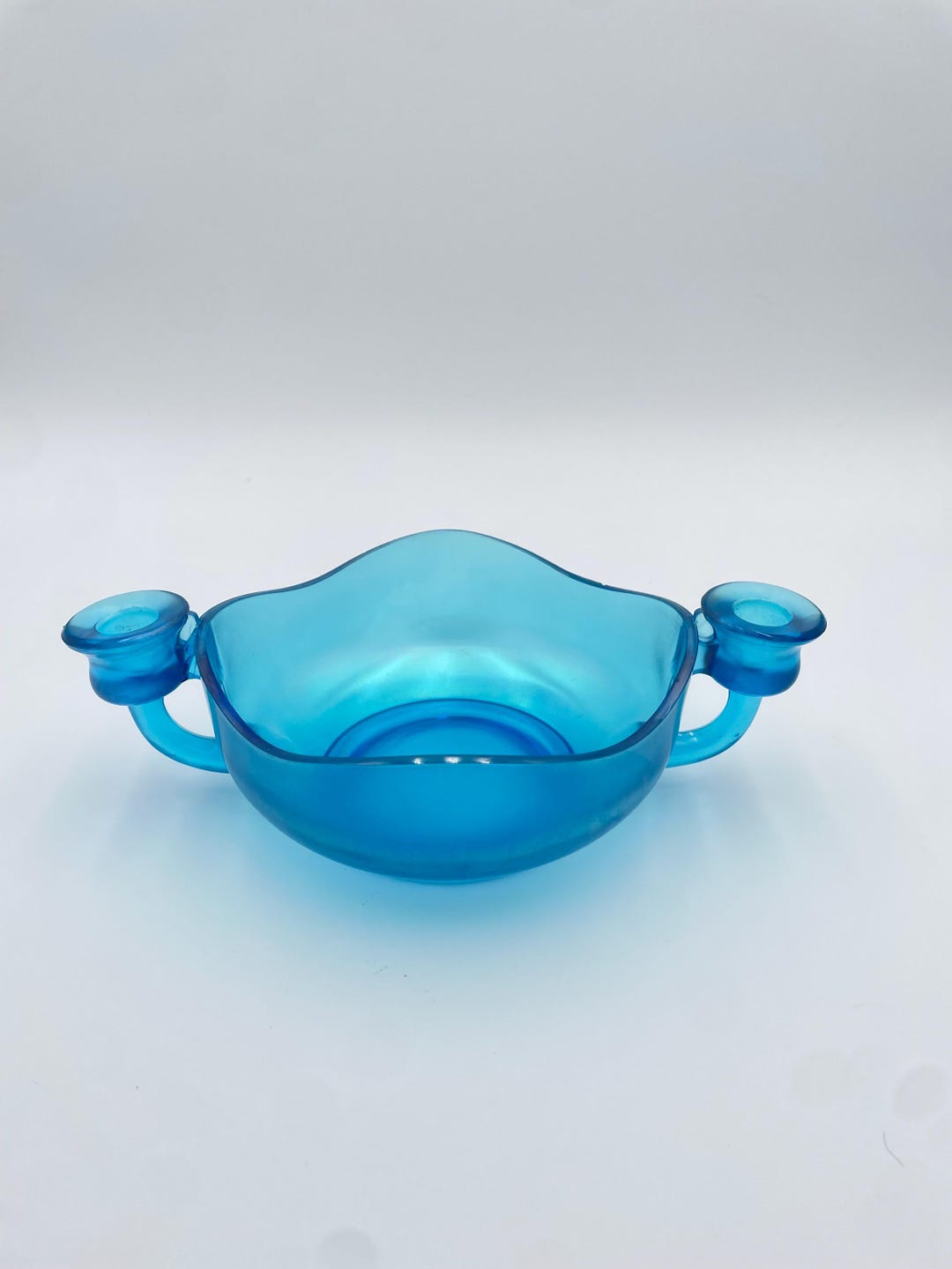 Diamond Glass Diamond Harding Glass Two-light Candle Bowl - Iridescent ...