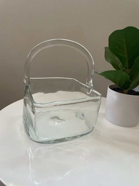 Blenko Crystal Clear Basket 7914 - Etsy
