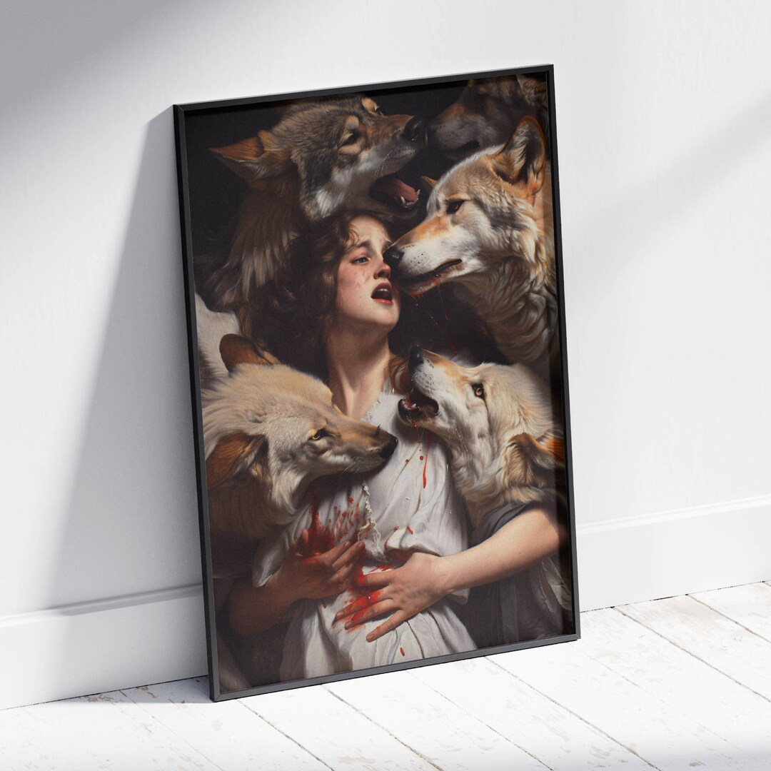 Woman With Wolves, Dark Fantasy, Physical Poster - Etsy