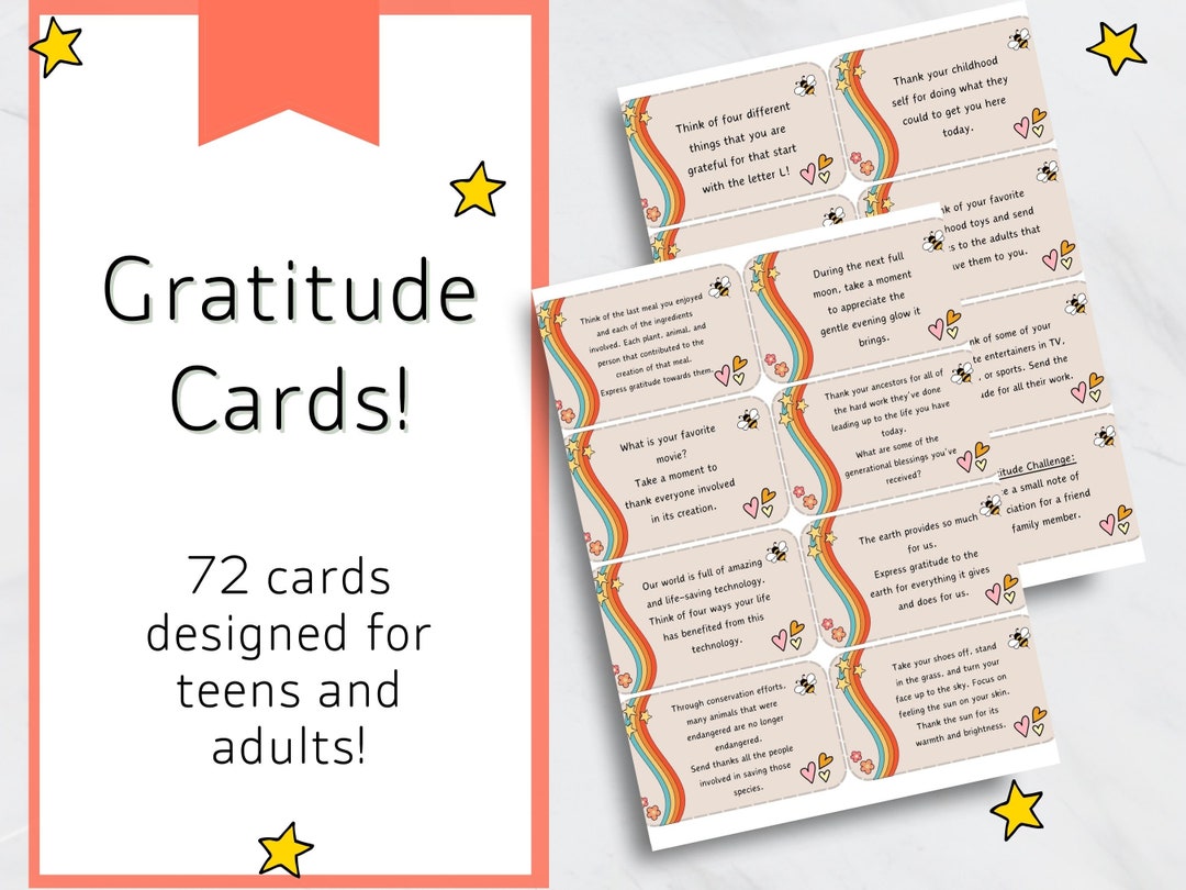Printable Gratitude Cards digital Download - Etsy