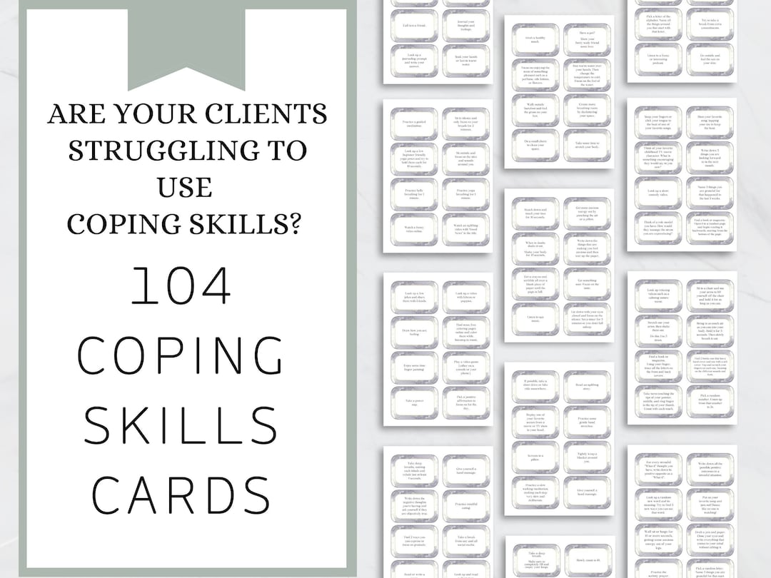 104 Coping Skill Cards - Etsy