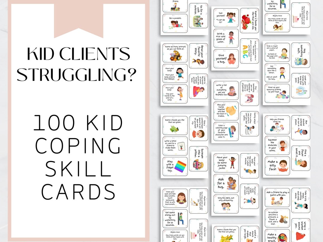100 Coping Skill Cards for Kids Digital PDF - Etsy