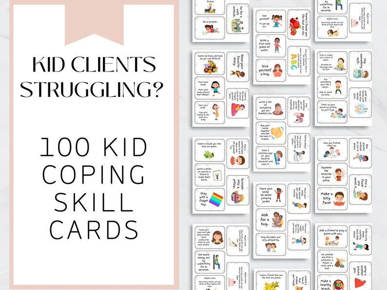 100 Coping Skill Cards for Kids Digital PDF - Etsy