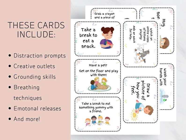100 Coping Skill Cards for Kids Digital PDF - Etsy