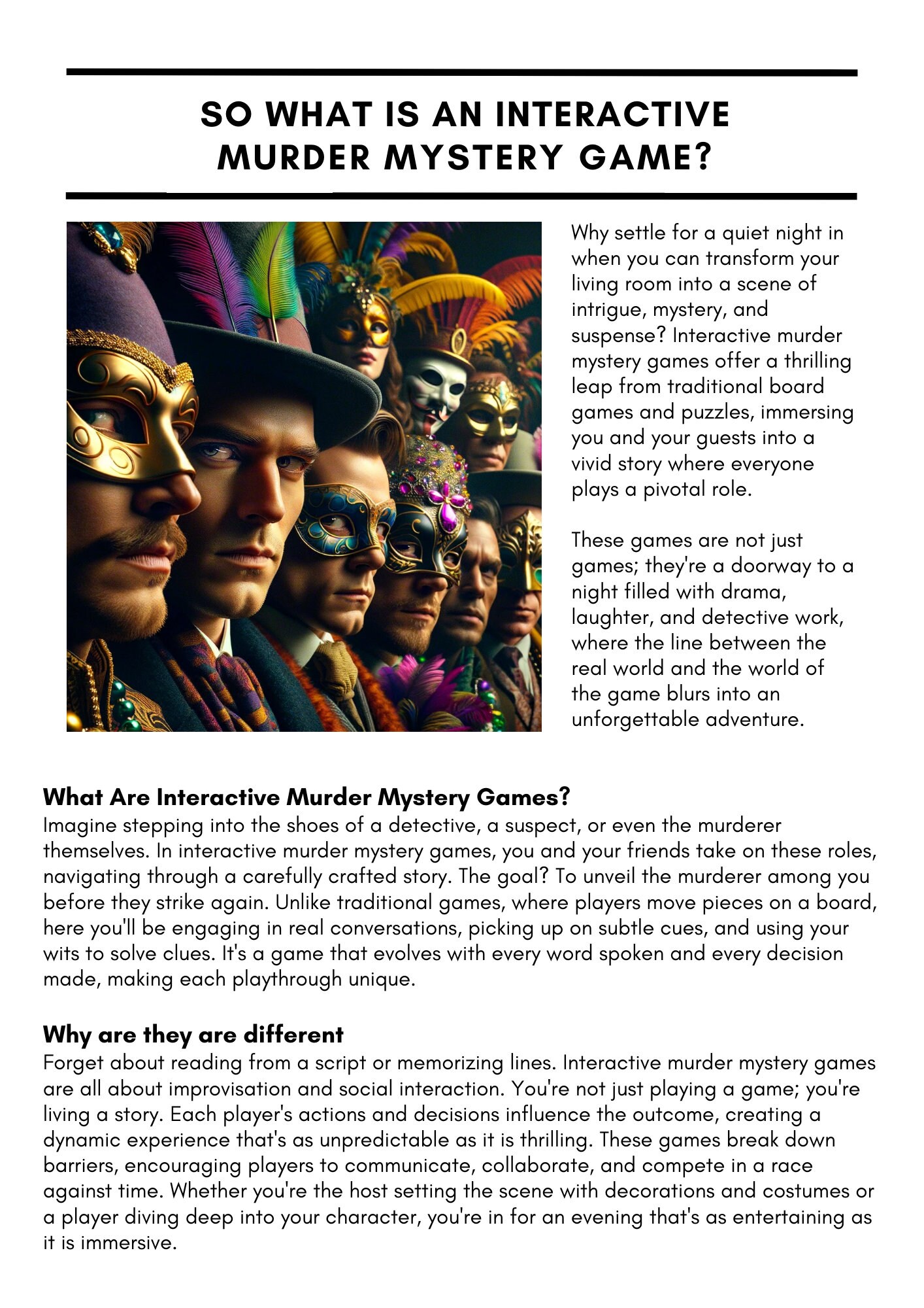12 Suspects - Murder at Mockingbird Manor -mingle Murder Mystery Game ...