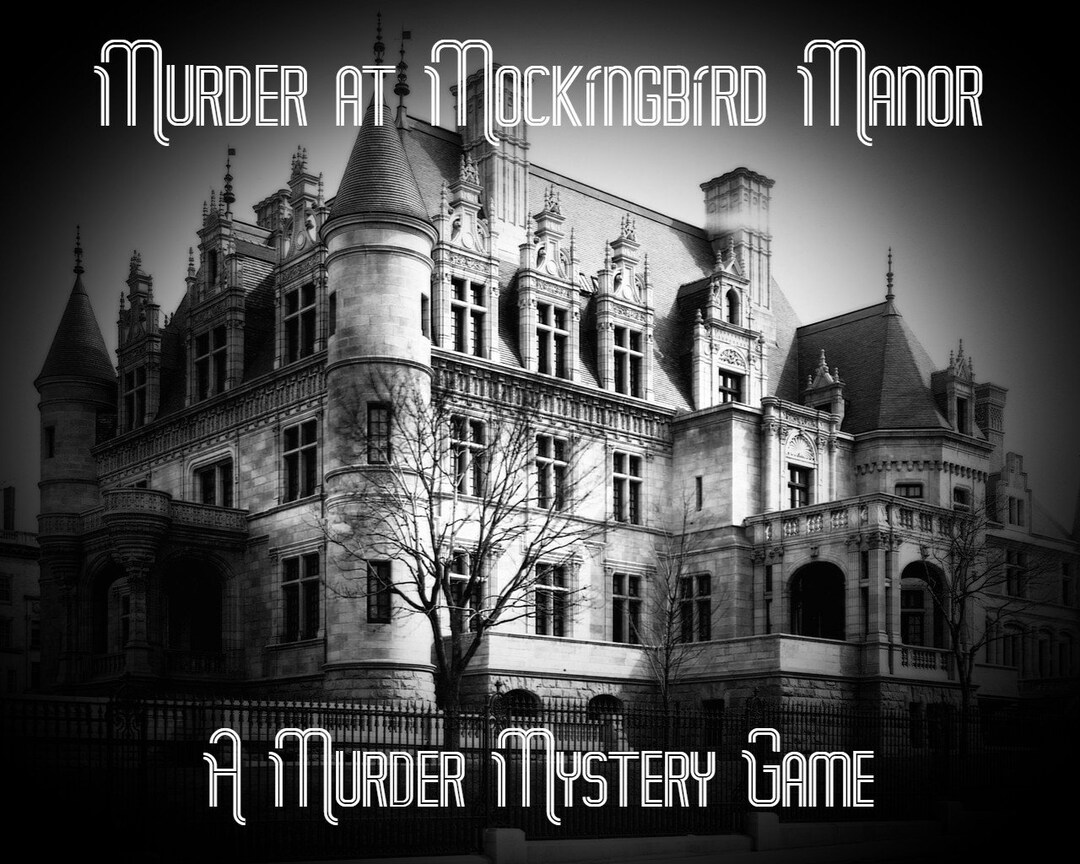 12 Suspects Murder at Mockingbird Manor mingle Murder Mystery Game ...