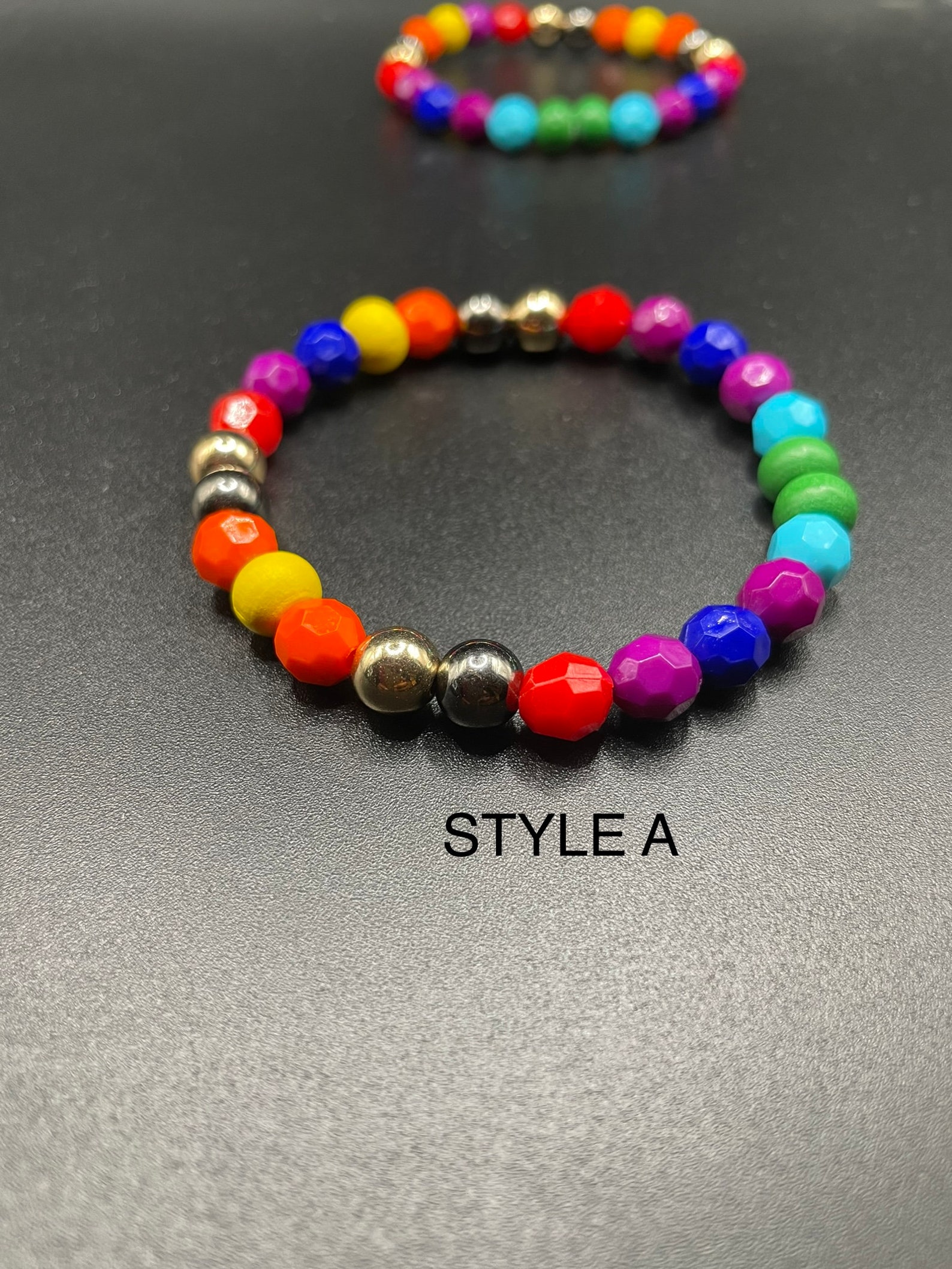 Rainbow Beaded Bracelets-colorful Bracelets-couples Bracelets-tacky ...