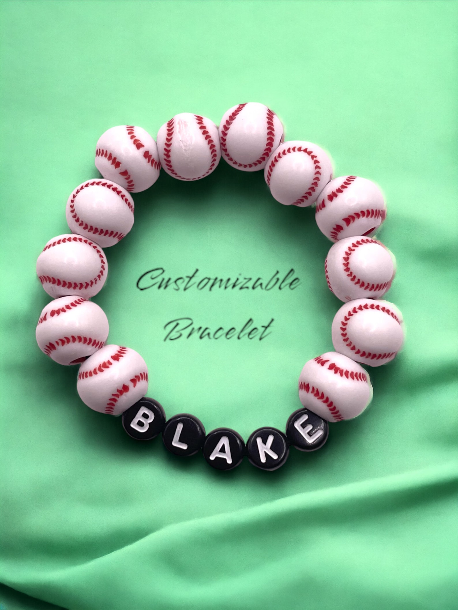 Custom Baseball Bracelet, Custom Softball Bracelet, Baseball Lover ...