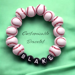 Custom Baseball Bracelet, Custom Softball Bracelet, Baseball Lover ...