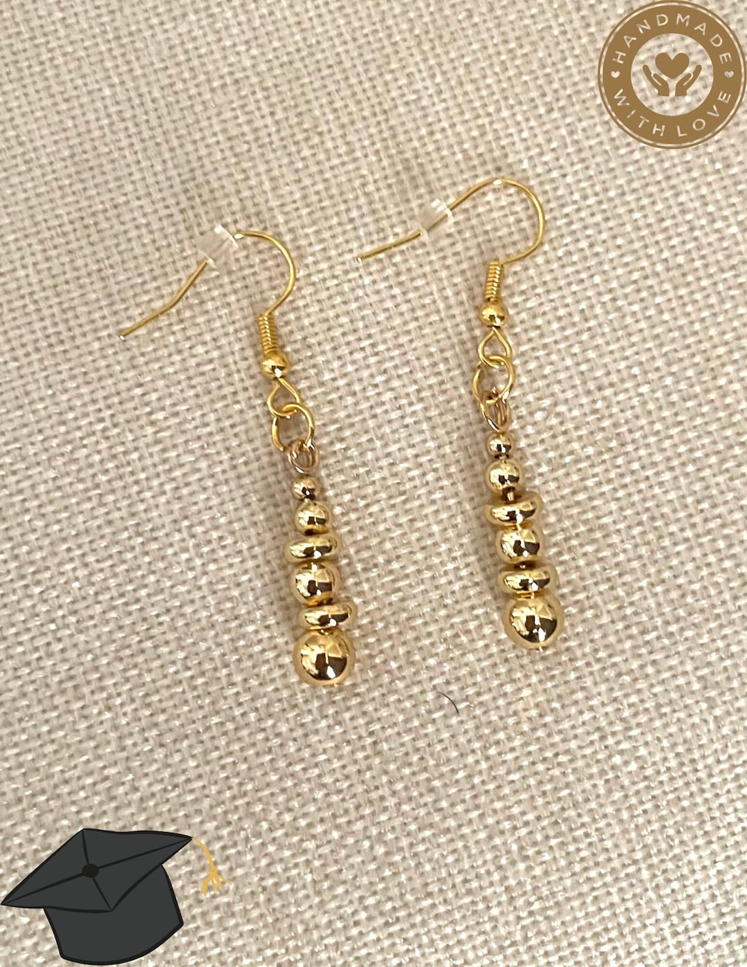 Cute Gold Earrings for Prom 18k Gold Plated. - Etsy