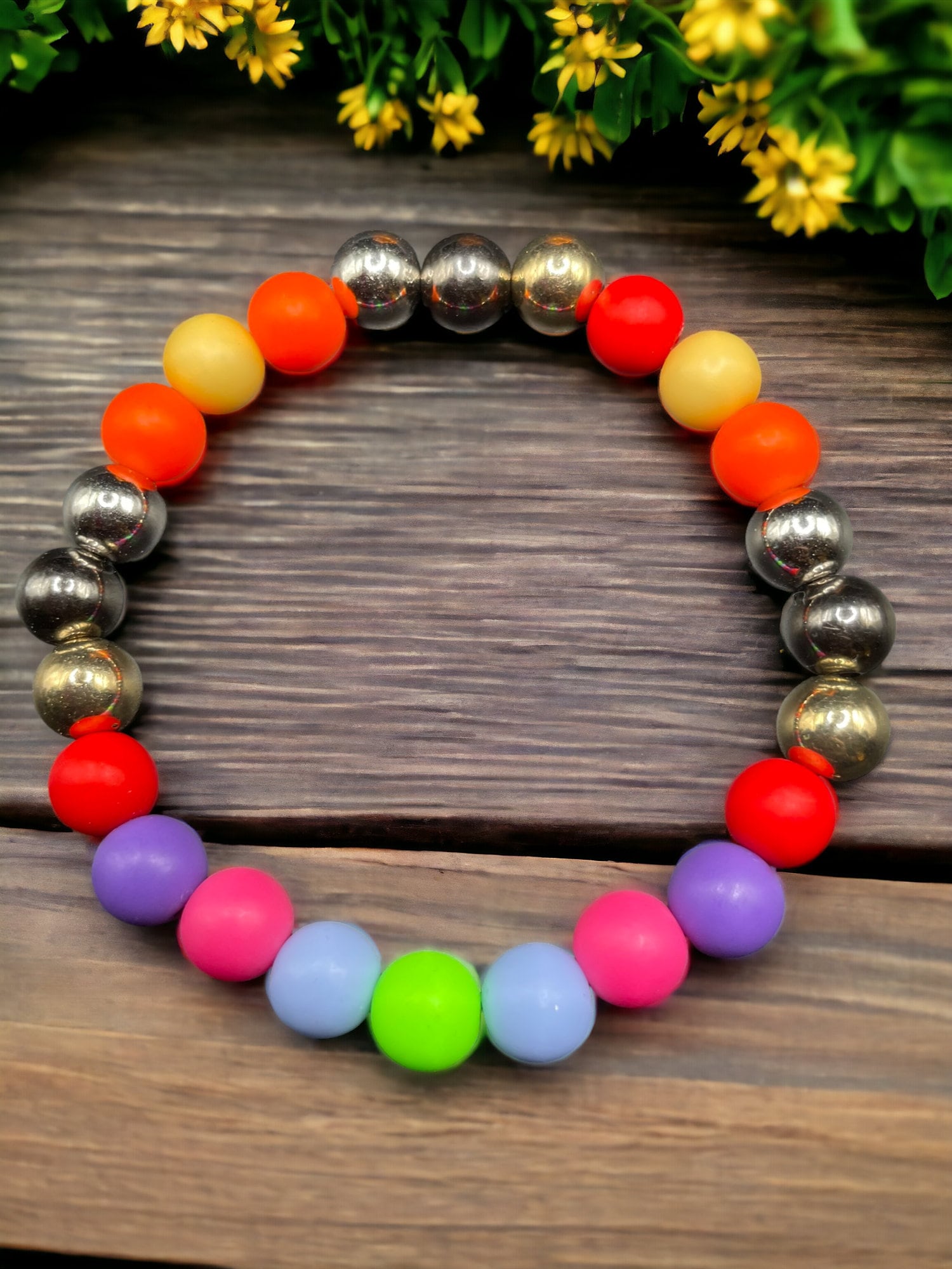 Rainbow Beaded Bracelets-colorful Bracelets-couples Bracelets-tacky ...